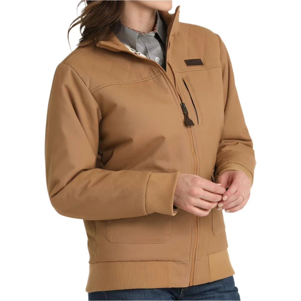 Cinch Womens Barn Bomber Jacket - Brown – Crossfire Ranch Supply